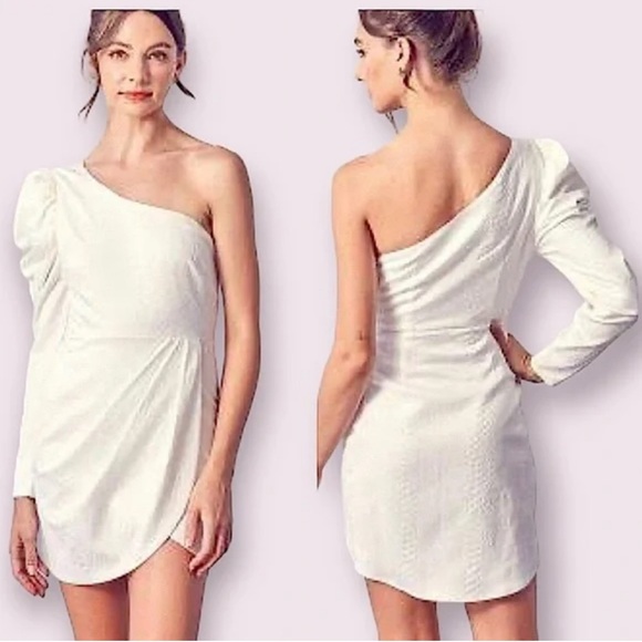 DO+BE | Dresses | Do Be One Shoulder Dress Easy On Me Python Dress ...